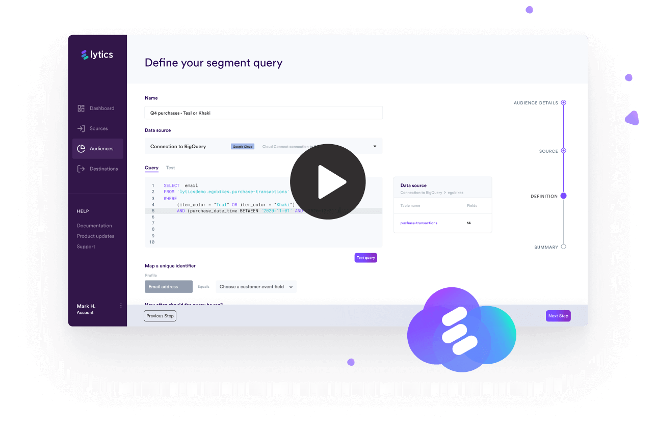 Activate customer data | Cloud Connect reverse ETL | Lytics
